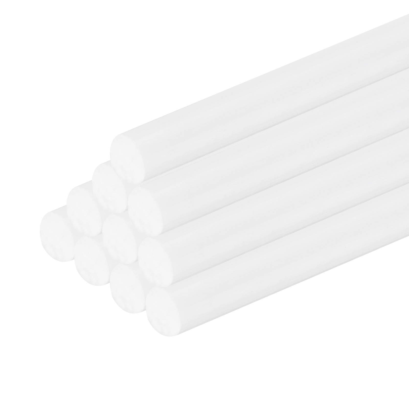 10 Pcs White Plastic Rods 5 x 250mm ABS Styrene Round Stick Round Solid ...