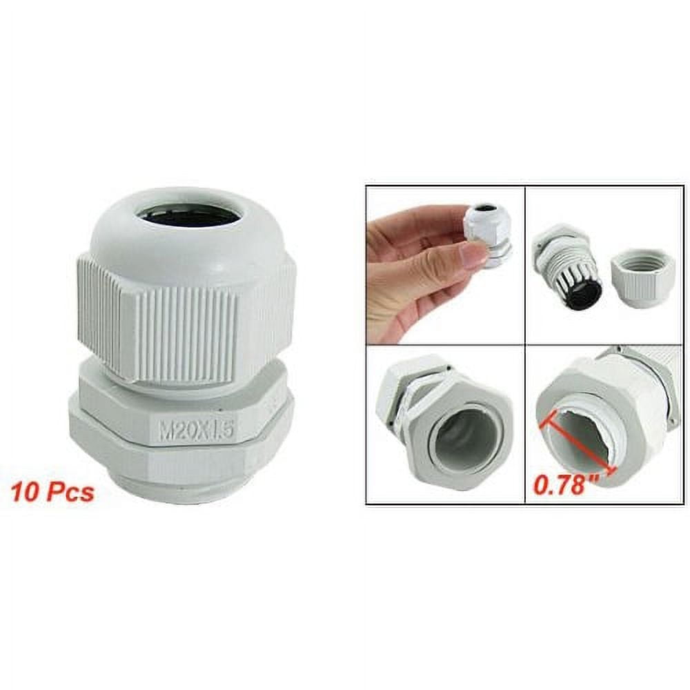 10 Pcs White Plastic Waterproof Cable Glands M20 x 1.5 - Walmart.com
