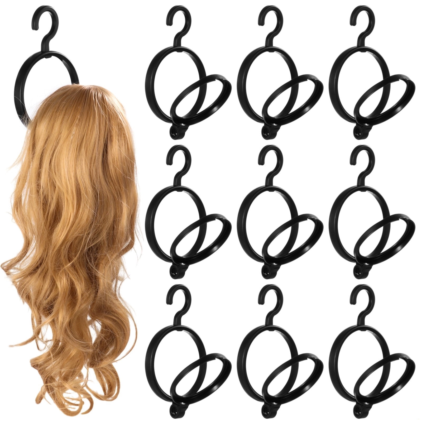 10 Pcs Wig Stands, Portable Travel Wig Racks for Display, Storage ...