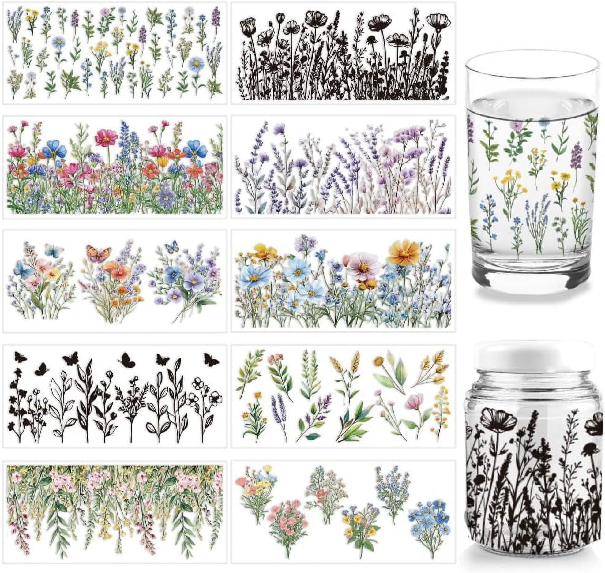 10 Pcs Wildflowers UV DTF Cup Wrap Transfer Sticker 10 Styles Colorful ...