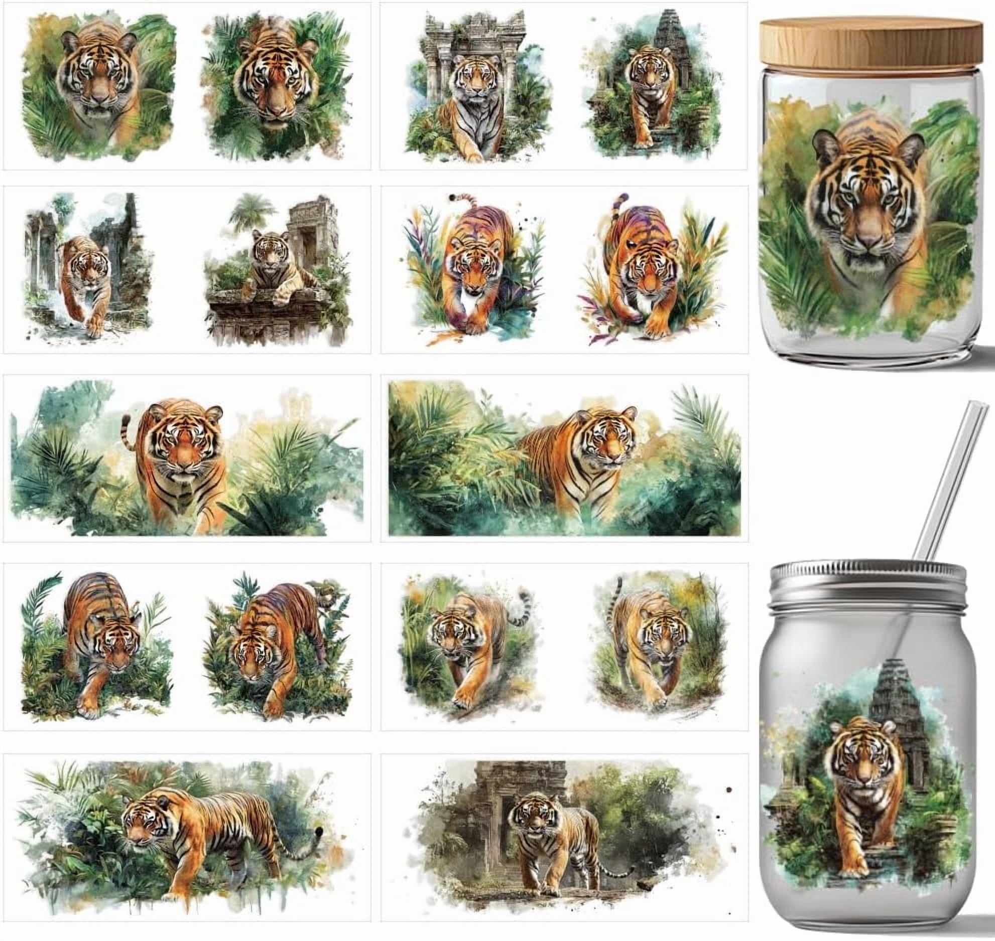 10 Pcs Wildlife-Cup Printing UV Transfer Papers 10 Styles Waterproof ...