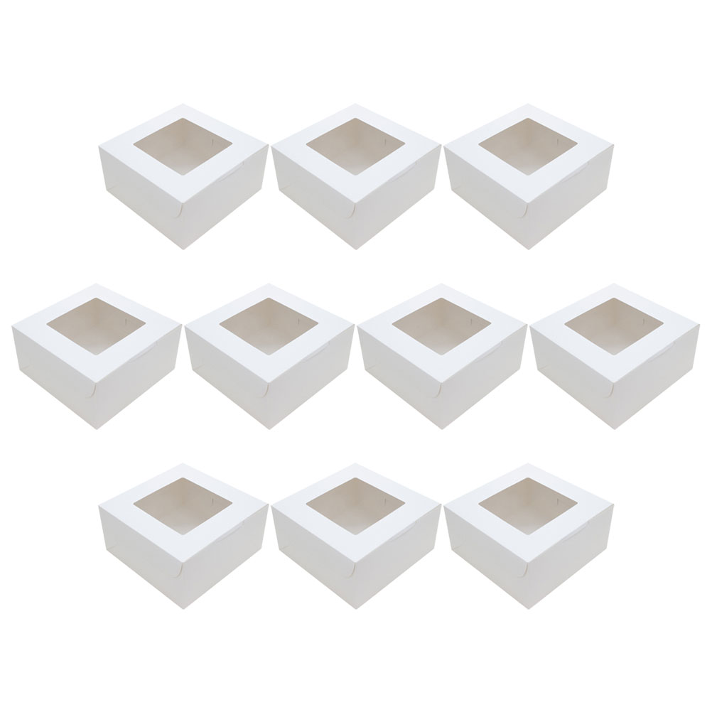 MLINS White Paper Cake Boxes with Clear Window Lid for Storage ...