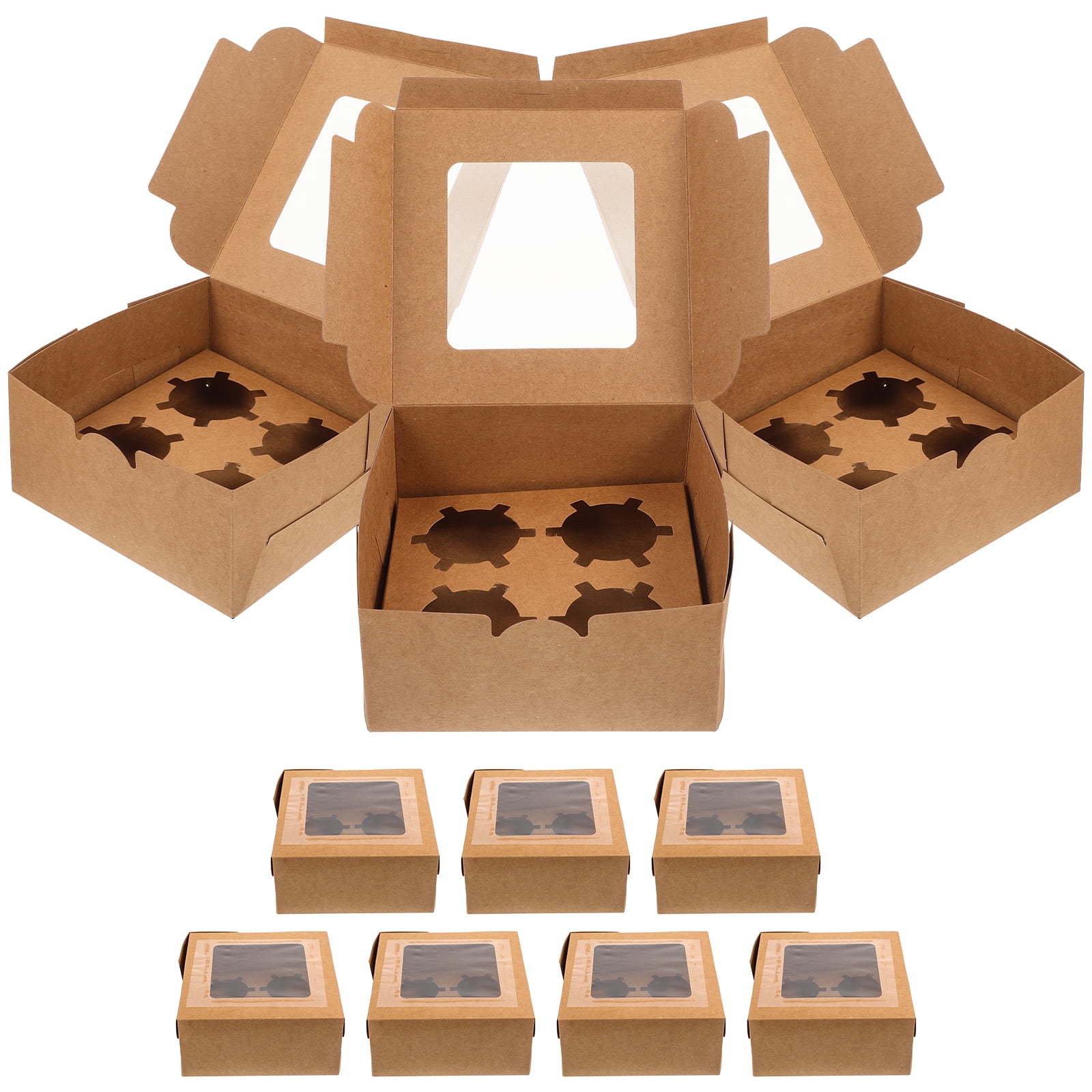 10 Pcs Window Cake Packaging Disposable Containers Cookie Holder ...