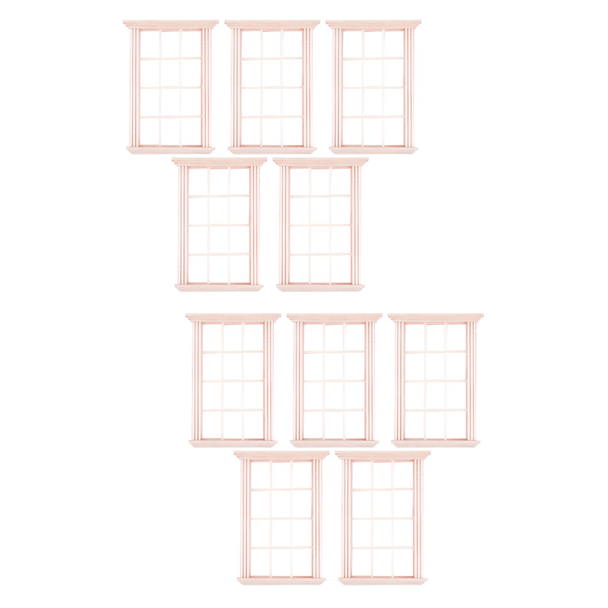 MERRYHAPY Wooden Miniature Window Frames Set of 10 Simple Style for Child Toy and Photography ...