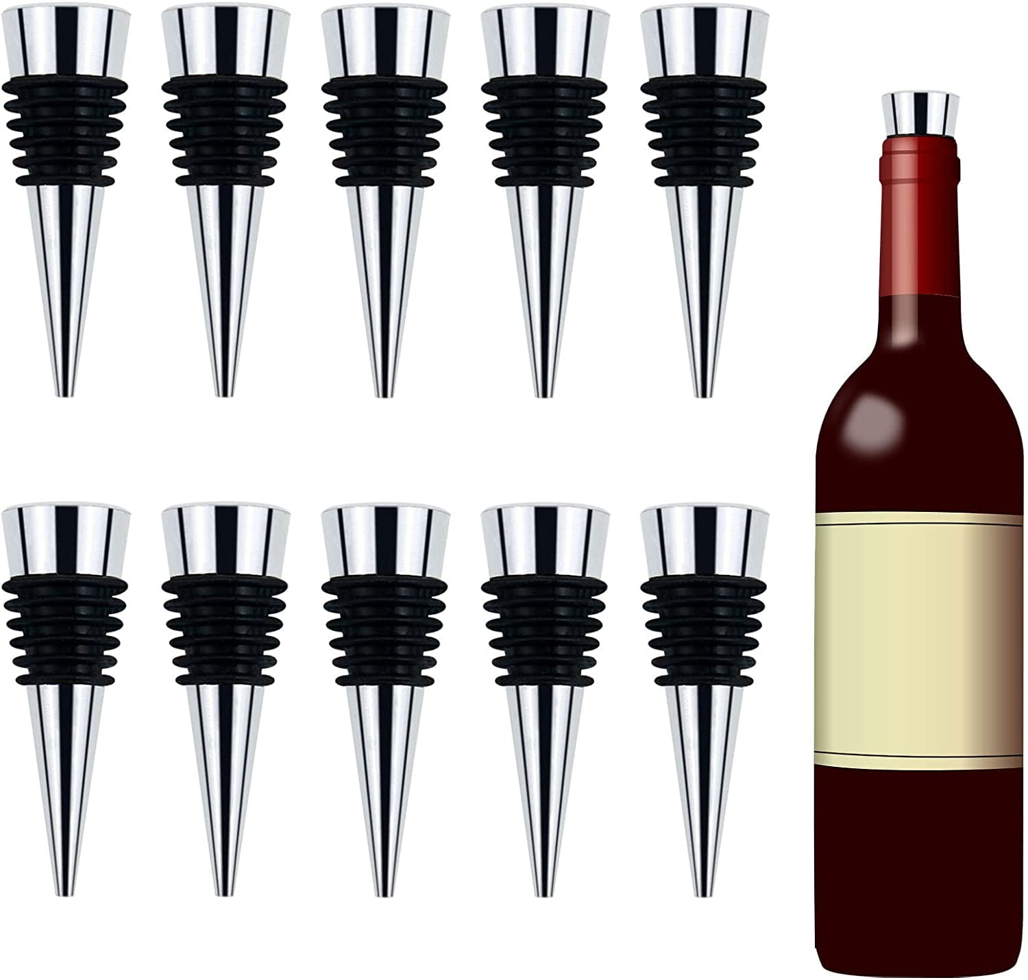 10 Pcs Wine Stopper Bottle Stopper Reusable Wine Corks for Beverage ...