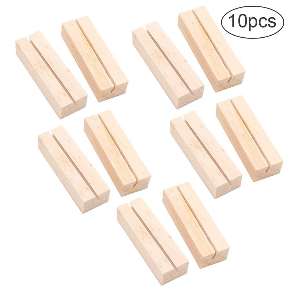 10 Pcs Wood Place Card Holders, Table Card Holder Numbers Memo Photo ...