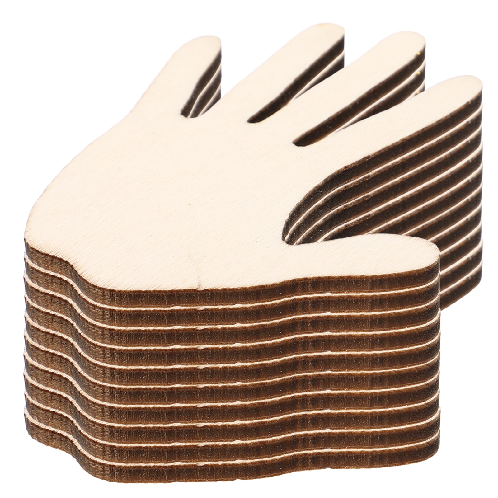 10 Pcs Wooden Decoration Wooded Chip Birthday Hand Cutout Blank Hand ...