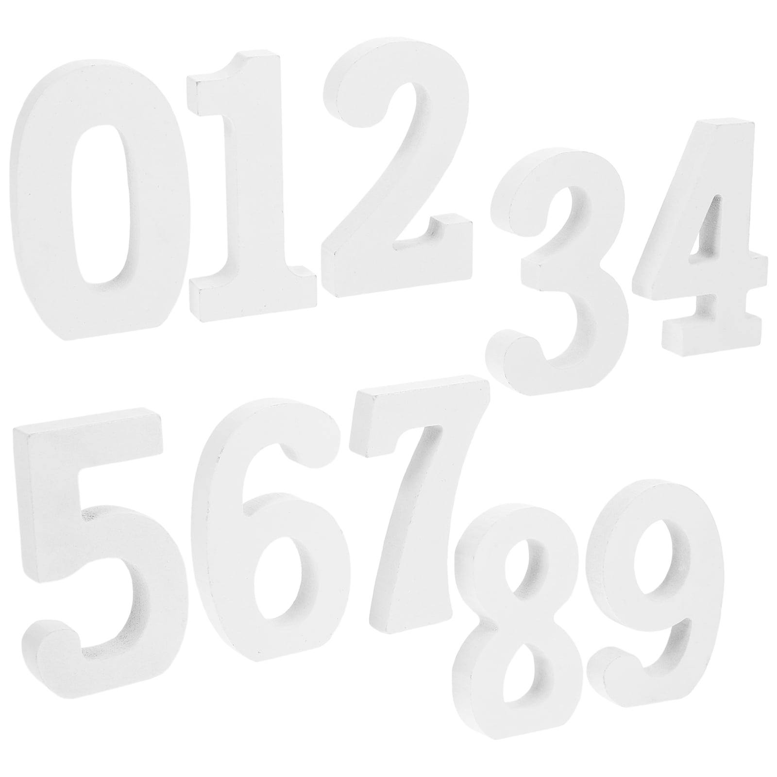 ONAPARTER 10 Pcs Wooden Digital Ornaments Unfinished Blank Number Craft ...