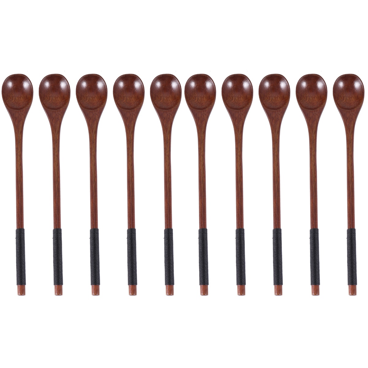 10 Pcs Wooden Flatware Spoons Condiment Small Serving Utensils Long ...