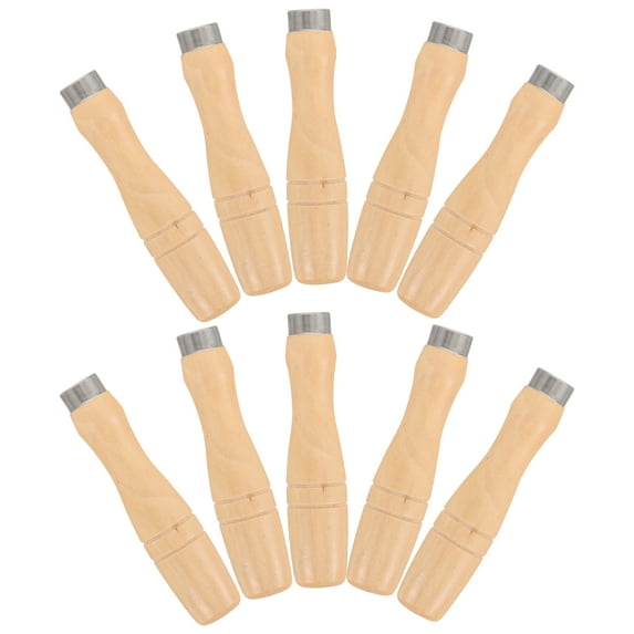 10 Pcs Wooden Handle DIY Tool Handle for Tool Round Hole File Handle ...