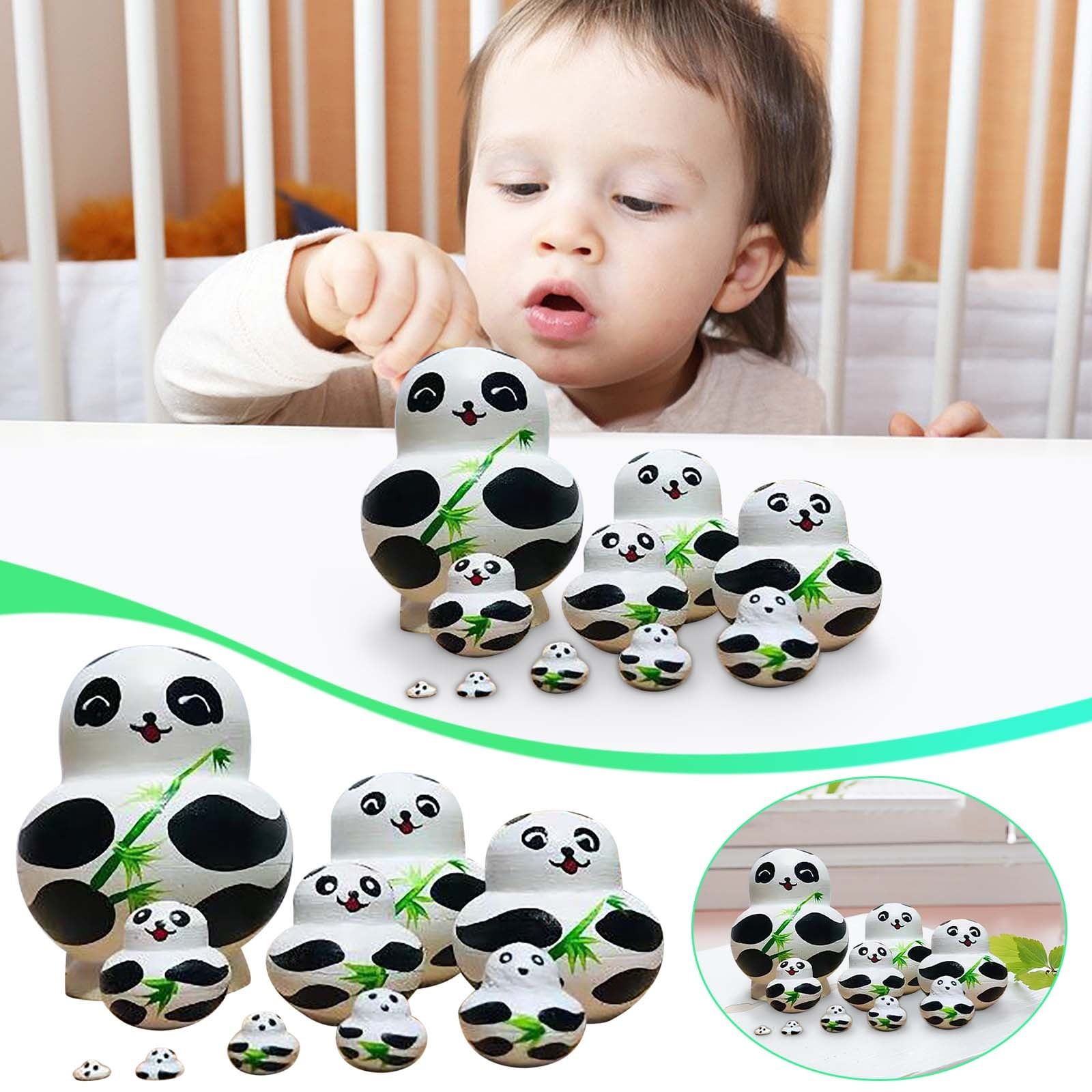 10 Pcs Wooden Handmade Russian Nesting Dolls Toys, Cute Animal ...