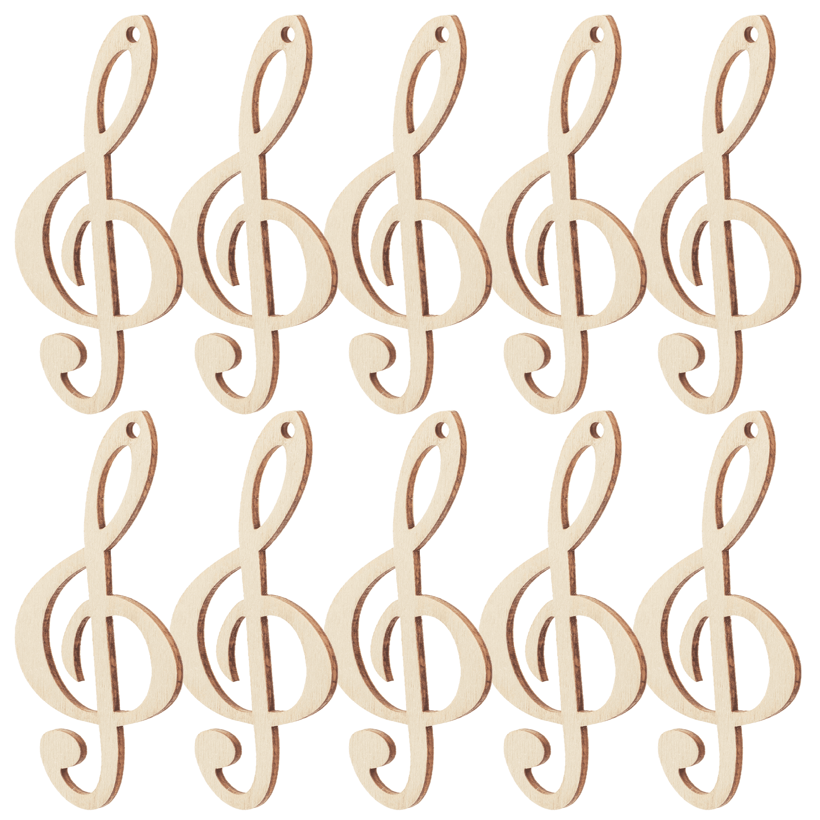 STOBOK 10Pcs Music Note Wood Cutouts - Unfinished Wooden Slices for DIY ...
