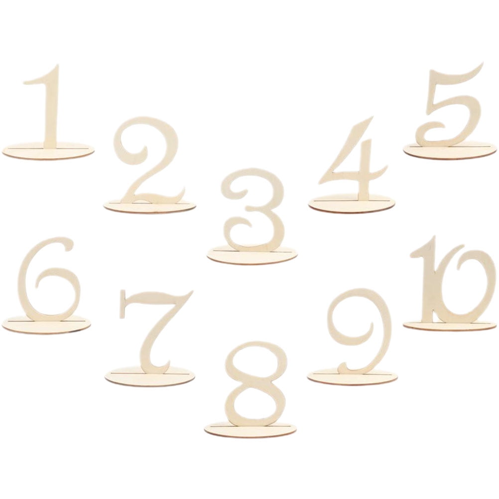 10 Pcs Wooden Table Number Card Decor Wedding Reception Numbers Signs ...