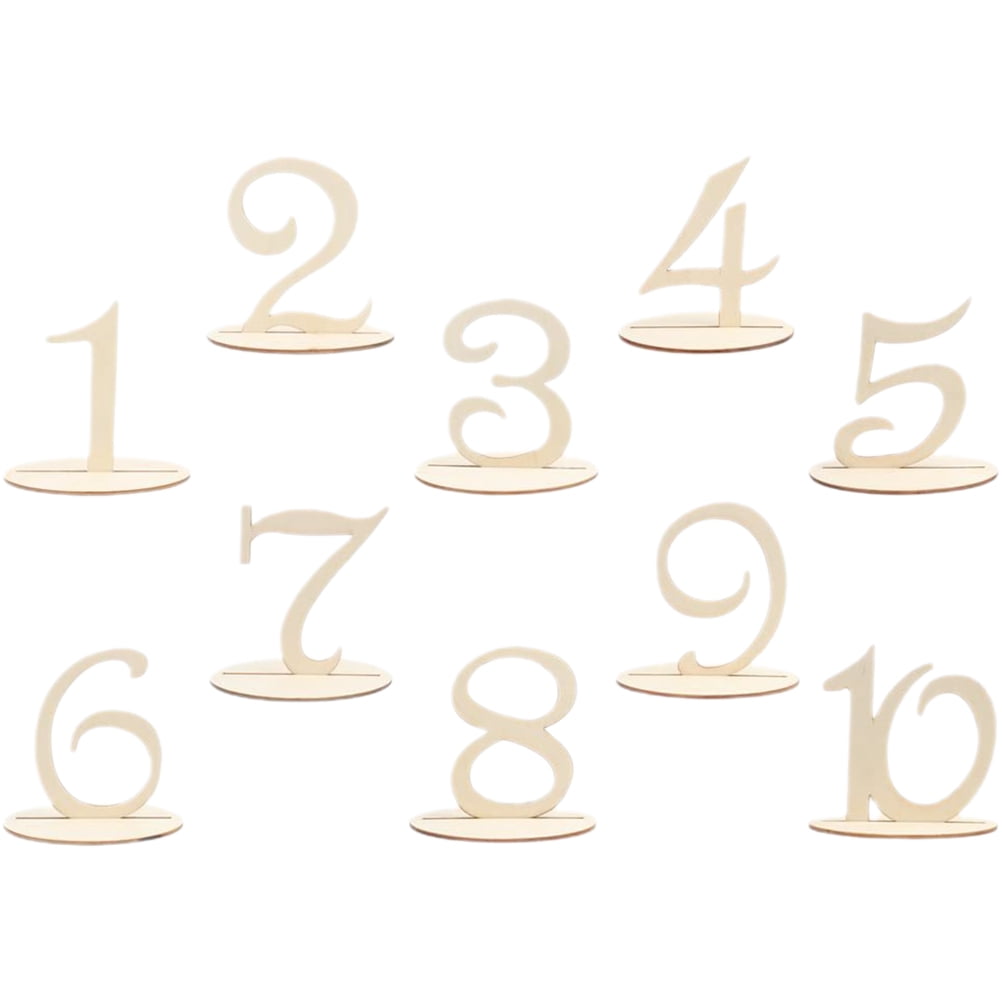 10 Pcs Wooden Table Number Card Event Decorations Sign Numbers with ...