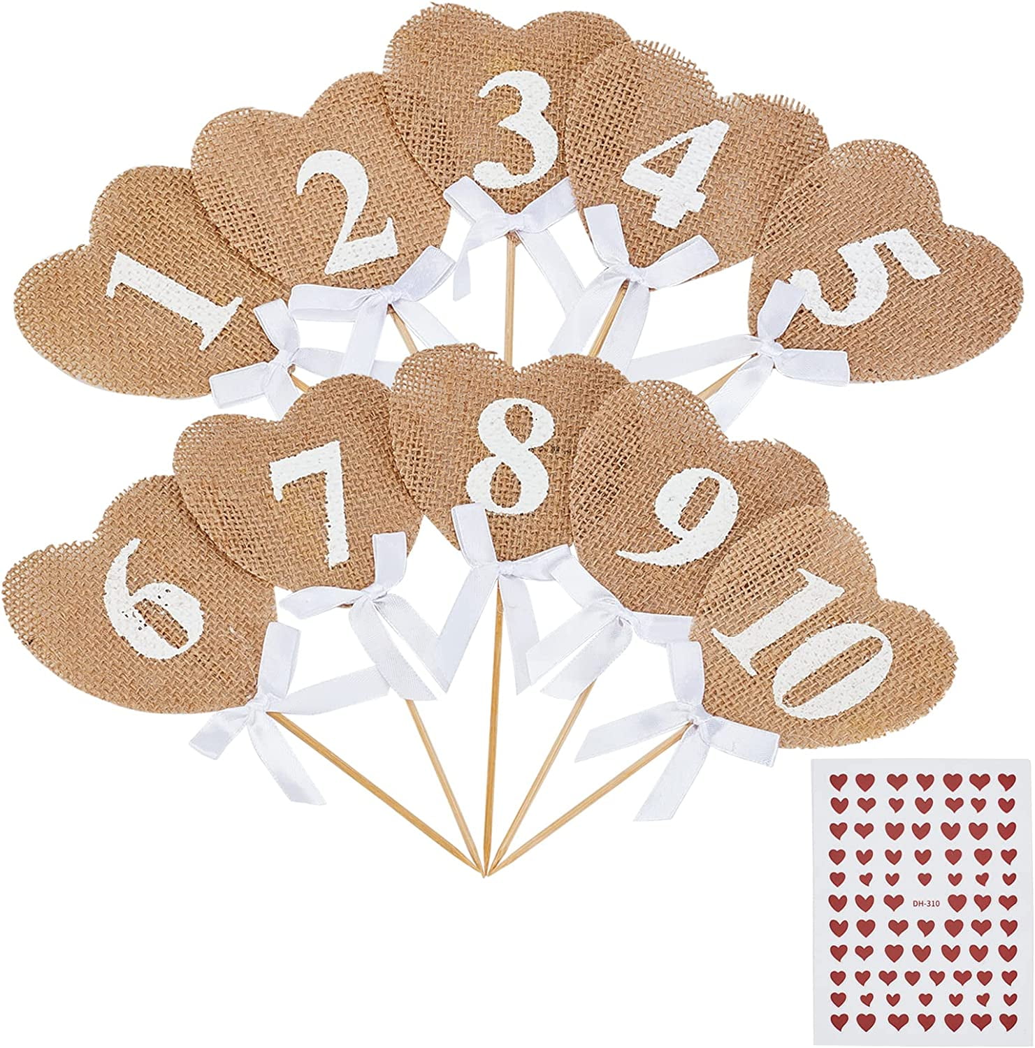 10 Pcs Wooden Wedding Table Numbers 1 to 10 Wooden Table Number Card ...