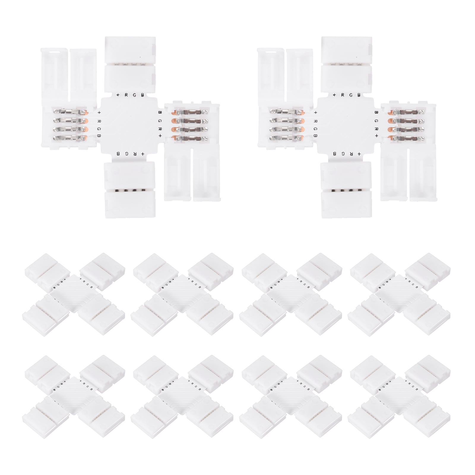 10 Pcs X-Shaped 4 Pin 10mm LED Strip Lights Connectors Solderless ...