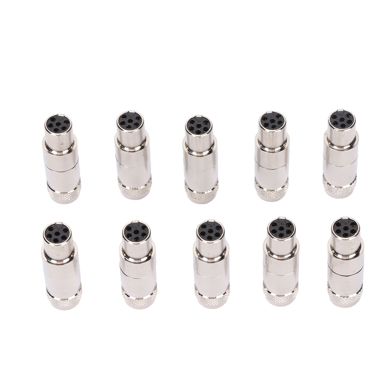 10 Pcs XLR Female Mini Connector, 6 Pin Full Metal Interface for ...