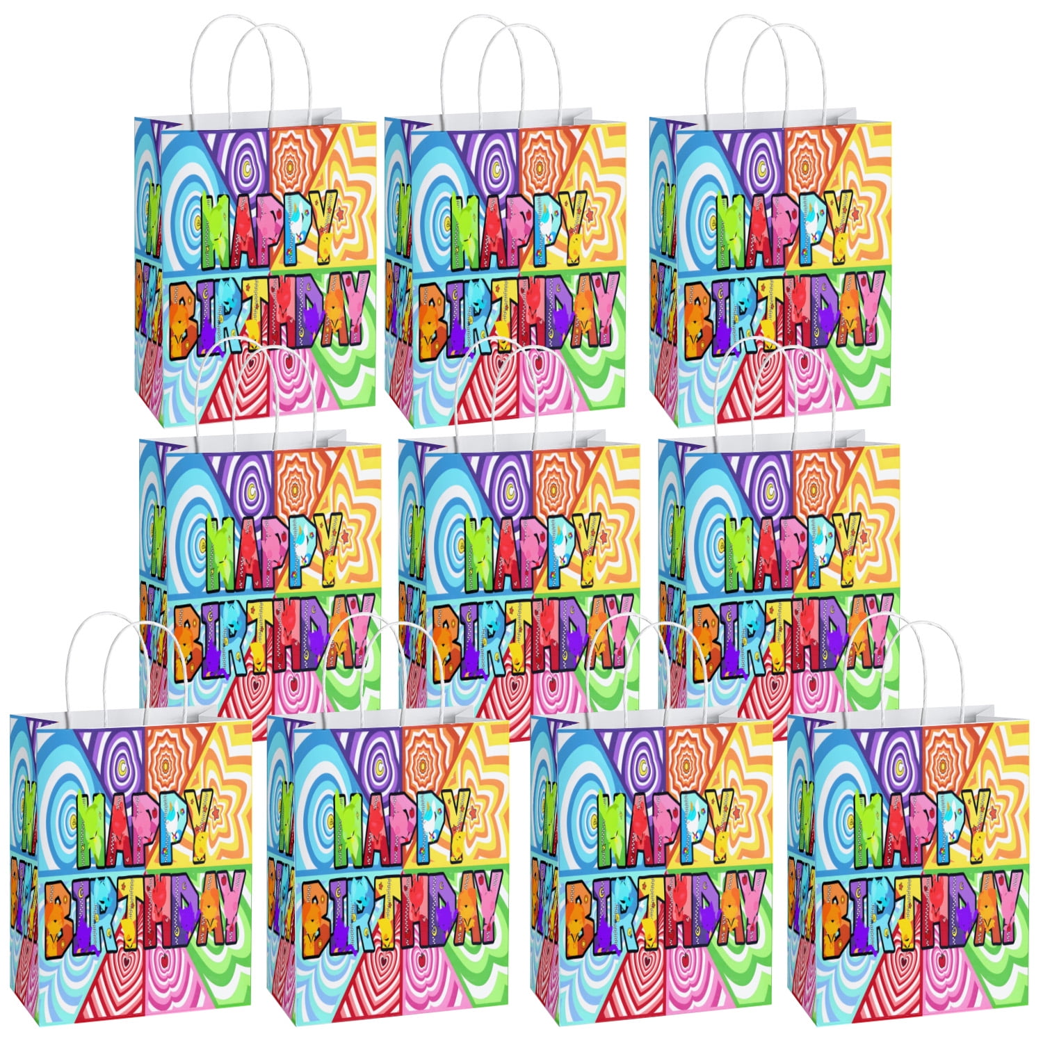 10 Pcs YAHAFEPY Party Paper Gift Bags, Cool Styles Party Favor Bags ...
