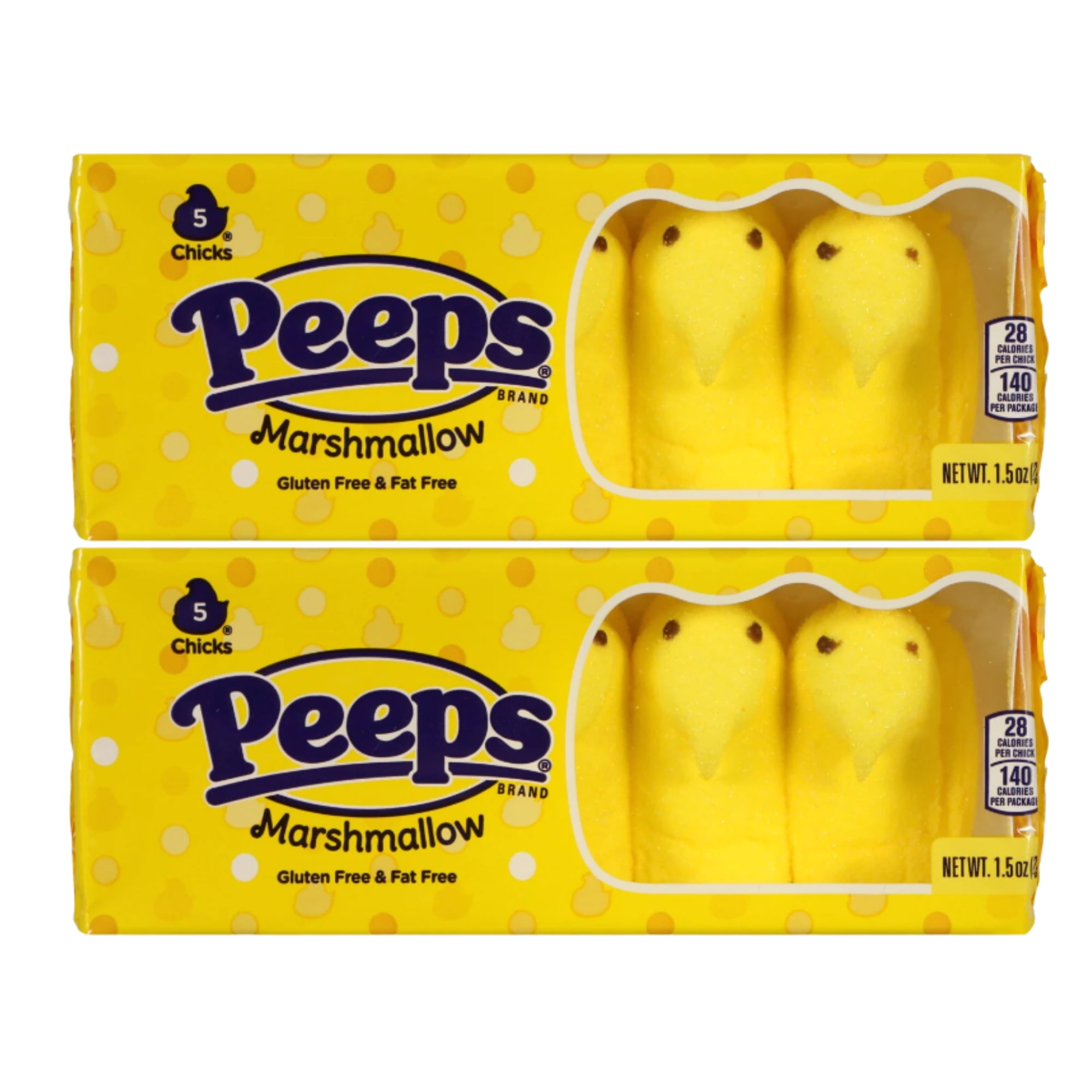 10 Peeps Yellow Marshmallow Chicks, Soft & Chewy Classic Easter Candy for Kids Adults Snacks ...