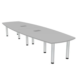 10 Person Arc Rectangle Conference Table with Power Modules Post Legs ...