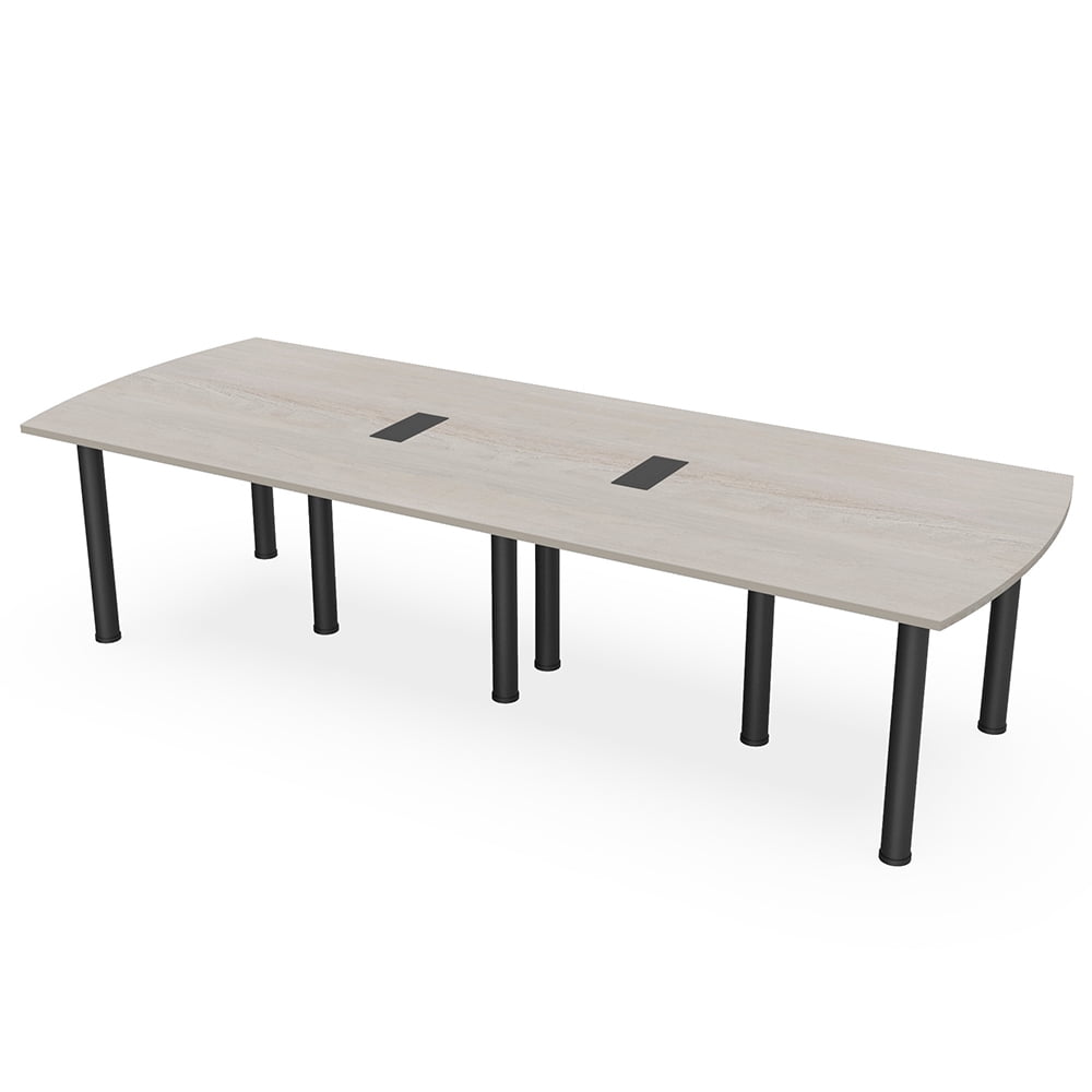 10 Person Arc Rectangle Conference Table with Power Modules Post Legs ...