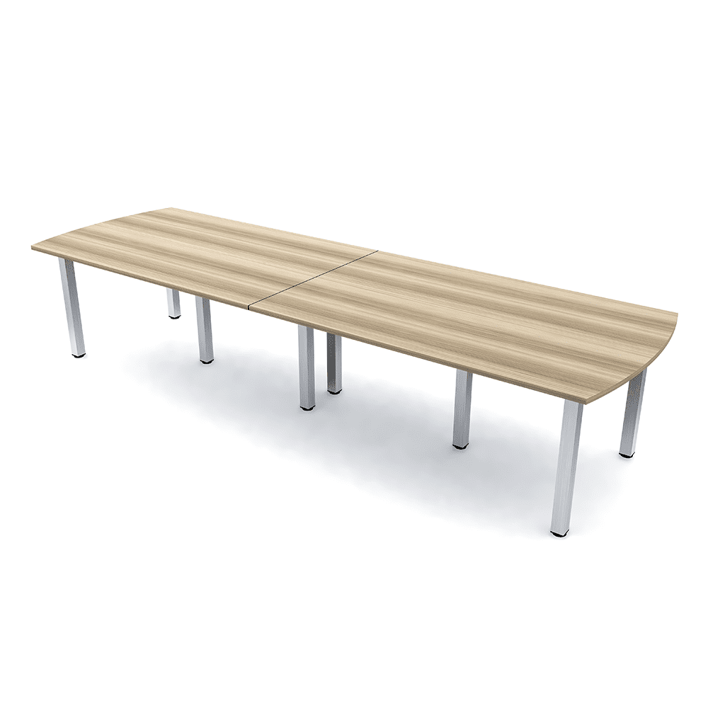 10 Person Arc Rectangle Conference Table with Power Modules Post Legs ...