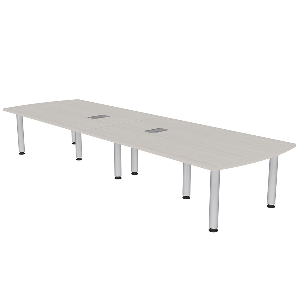 10 Person Arc Rectangle Conference Table with Power Modules Post Legs ...