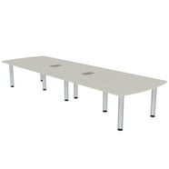 12 Person Rectangular Powered Modular Conference Table Metal Bases ...