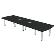 12 Person Rectangular Powered Modular Conference Table Metal Bases ...
