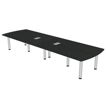 12 Person Rectangular Powered Modular Conference Table Metal Bases ...