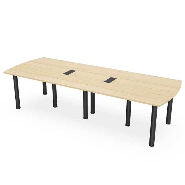 10 Person Arc Rectangle Conference Table with Power Modules Post Legs ...