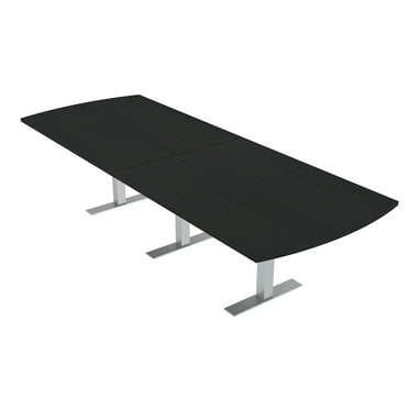 12' Rectangular Modular Conference Table Metal T-Bases Power And Data ...