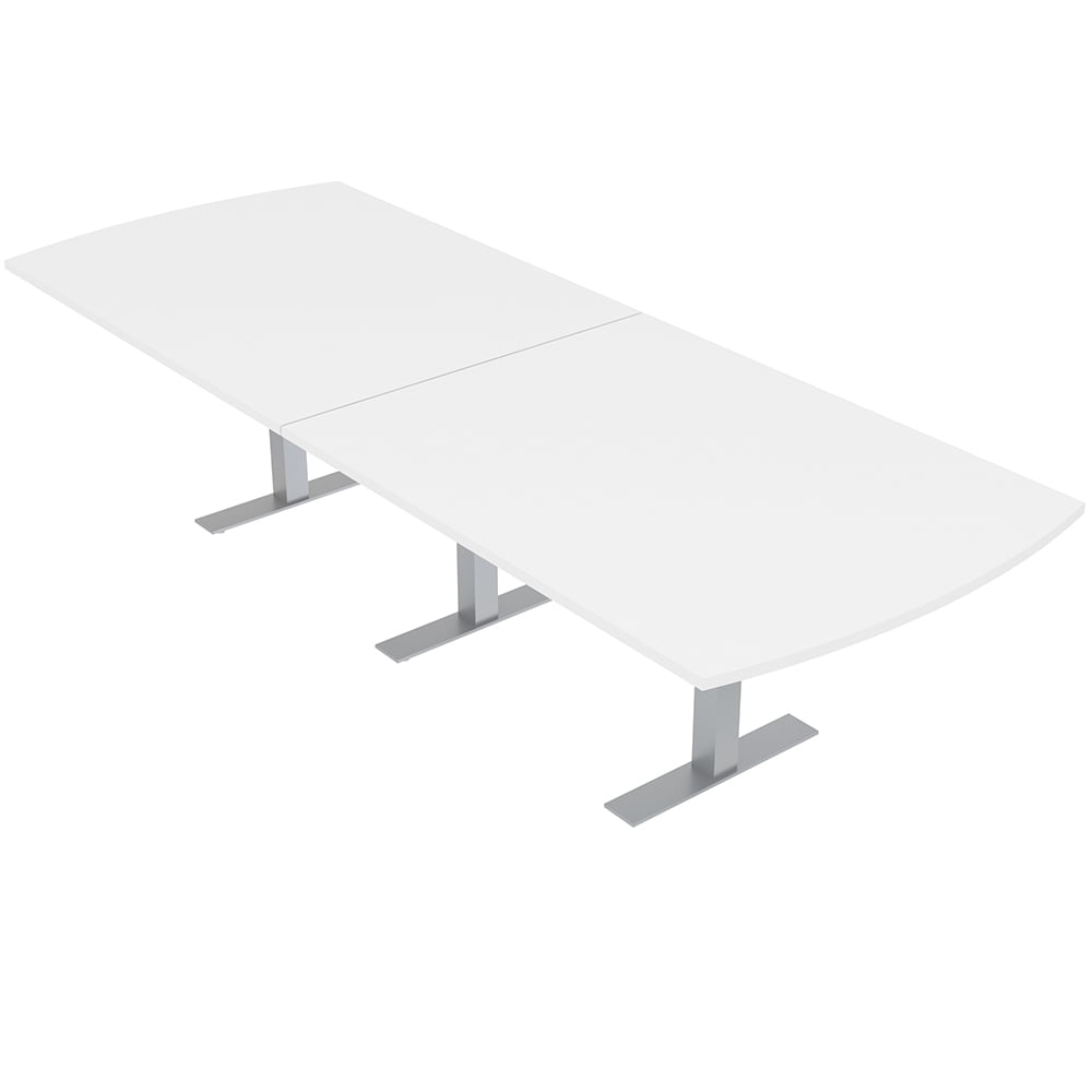 10 Person Arc Rectangle Powered Modular Conference Table Metal T Bases ...
