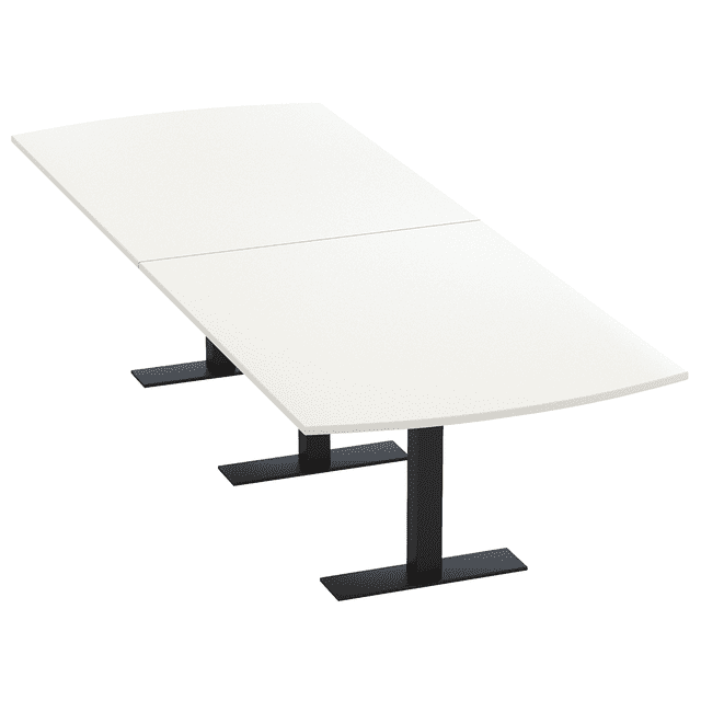 10 Person Arc Rectangle Powered Modular Conference Table Metal T Bases ...