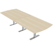 10 Person Oval Conference Table With Metal T-Bases And Electric Units ...