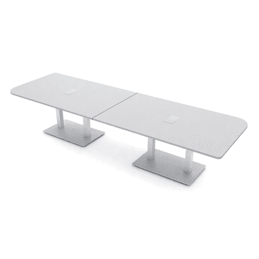 14' Rectangular Modular Conference Table Metal Bases Electric Modules ...