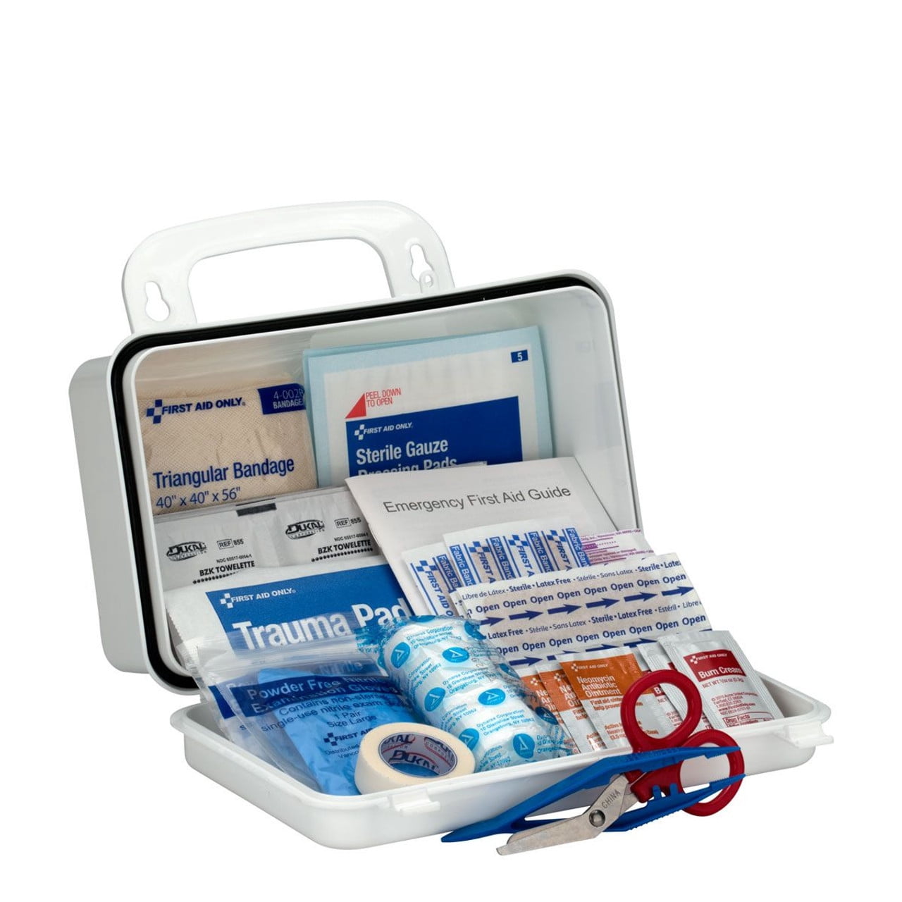 10 Person First Aid Kit 95 Pieces Home Office Car Portable Plastic Box ...