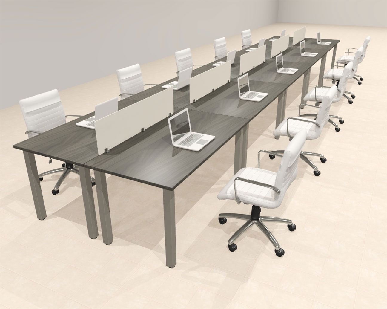 10 Person Modern Metal Leg Office Workstation Desk Set, #OT-SUL-FPM25 ...