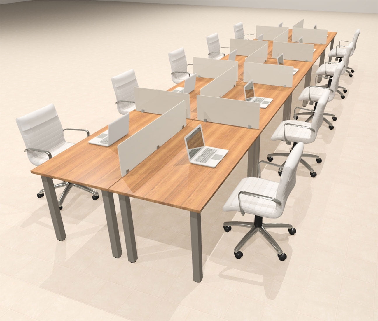 10 Person Modern Metal Leg Office Workstation Desk Set, #OT-SUL-FPM41 ...