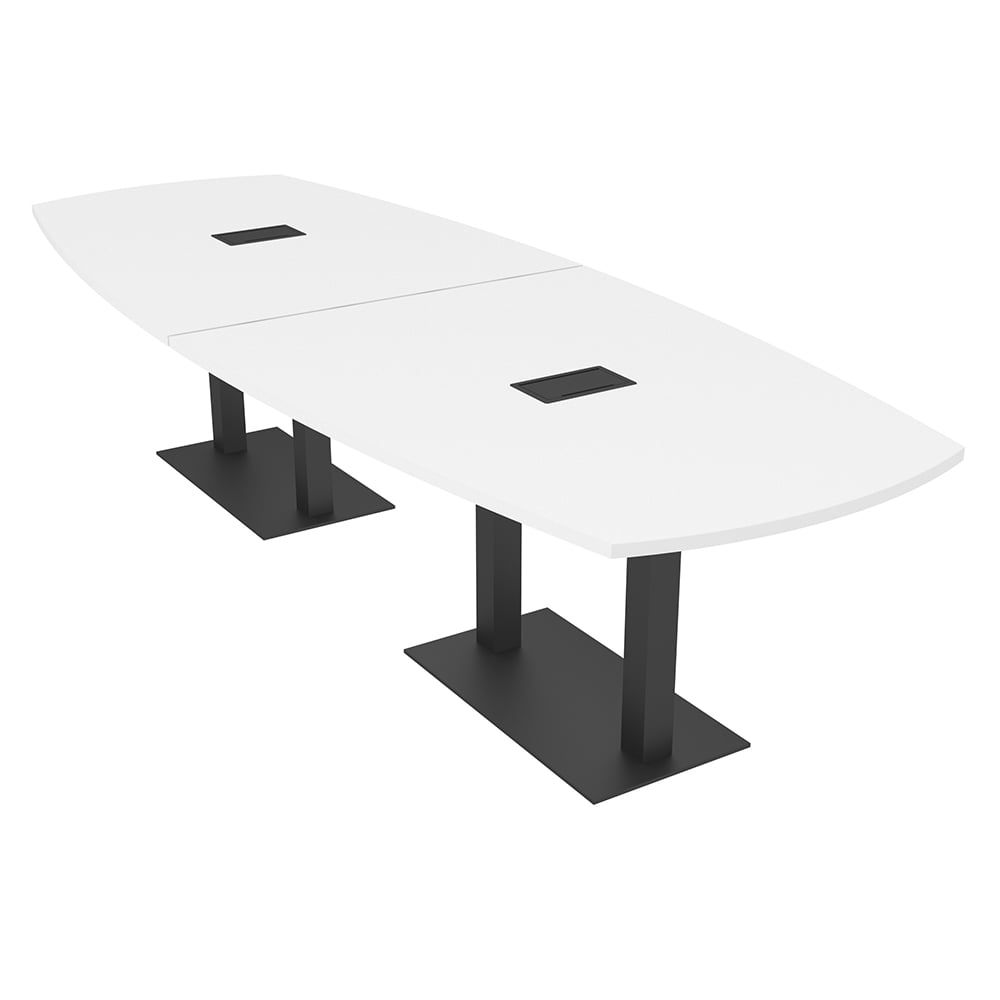 10 Person Modular Arc Boat Conference Table Square Metal Bases 10 Ft ...