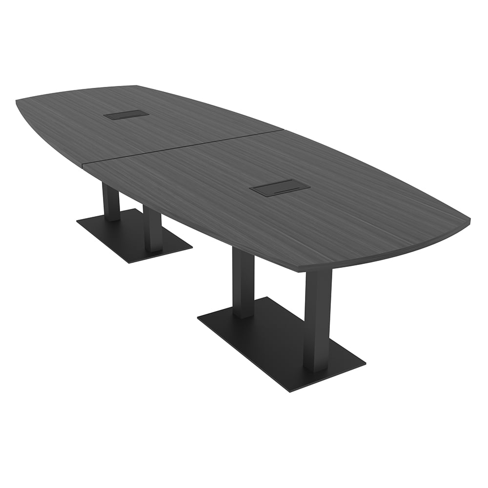 10 Person Modular Arc Boat Conference Table Square Metal Bases 10 Ft ...