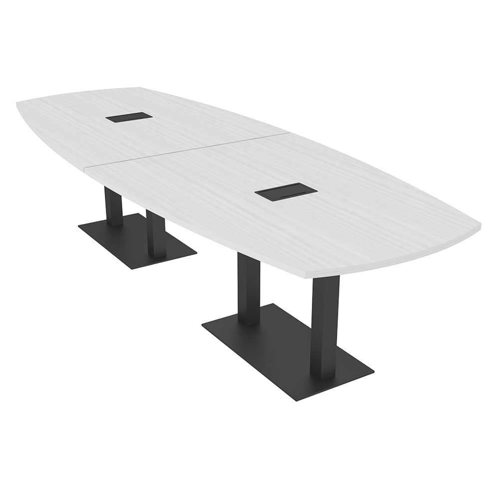 10 Person Modular Arc Boat Conference Table Square Metal Bases 10 Ft ...