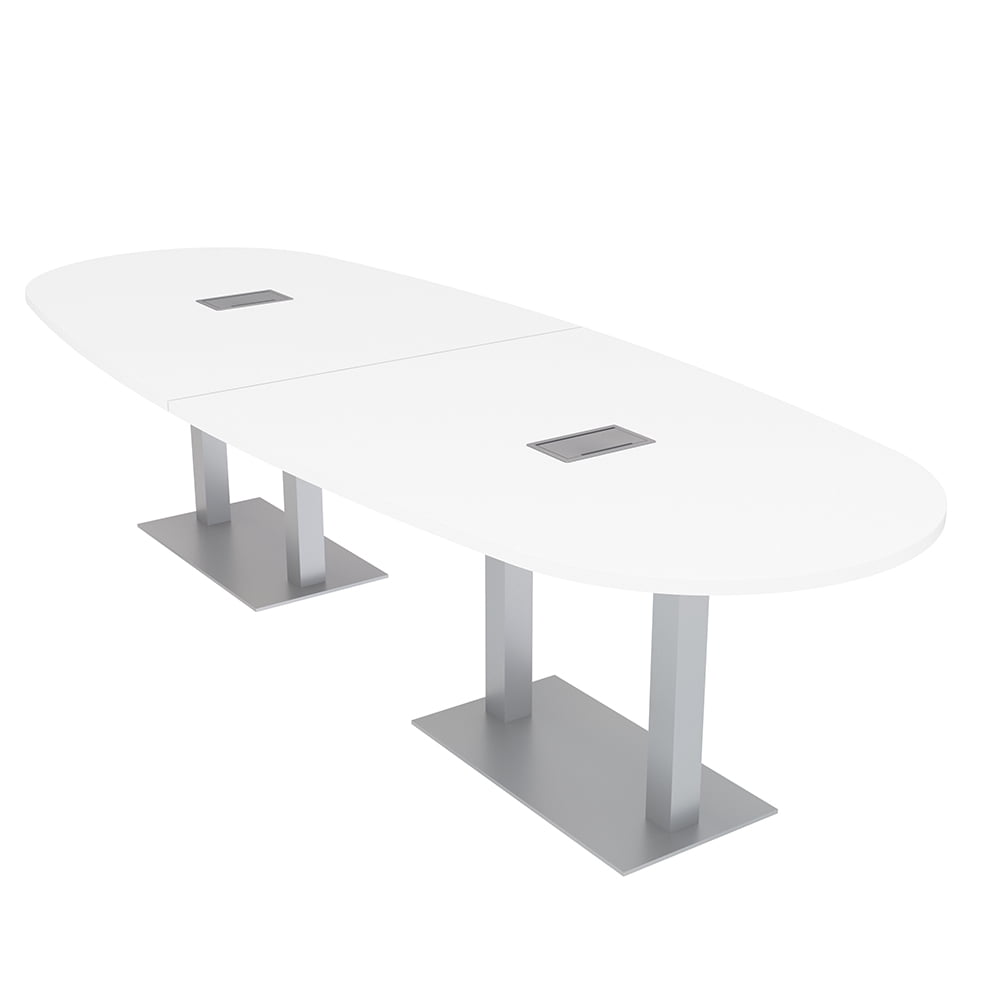 10 Person Modular Boat Oval Conference Room Table Metal Bases 10X4 ...