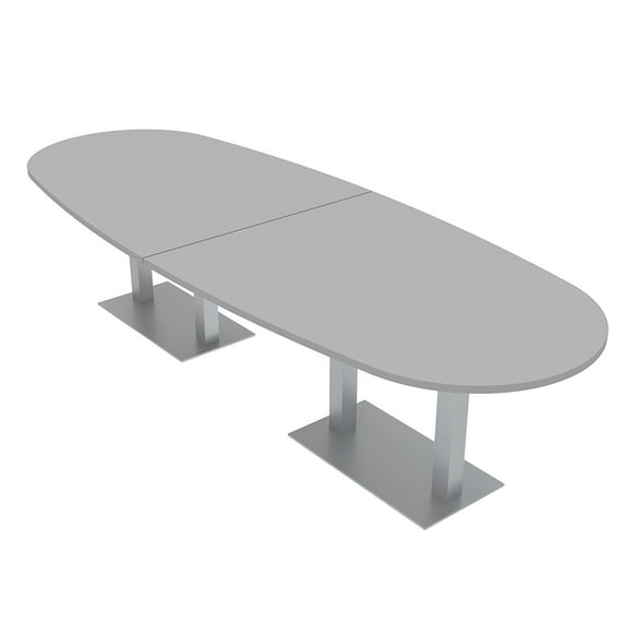 10 Person Modular Boat Oval Conference Room Table Metal Bases 10X4 ...