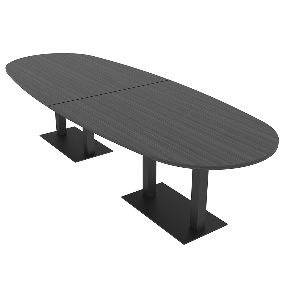 10 Person Modular Boat Oval Conference Room Table Metal Bases 10X4 ...