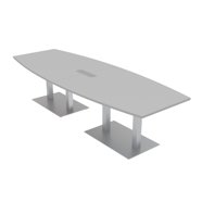 6 Person 8X4 Oval Conference Table with Metal Bases And Power Modules ...