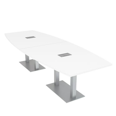 12' Modular Oval Conference Table With Metal Bases And Electric Units ...