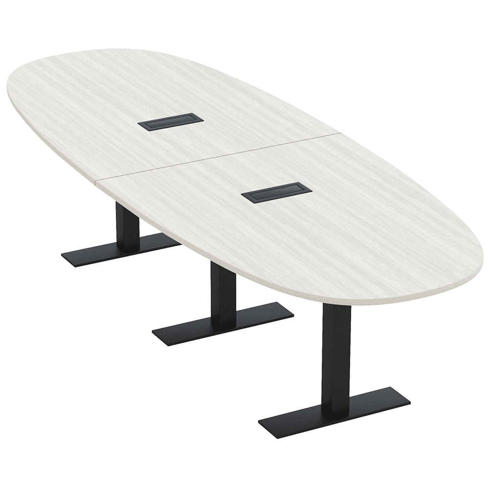 10 Person Modular Boval Conference Room Table Metal T-Bases w/Electric ...