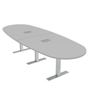 12' Modular Arc Rectangle Conference Table w/Electric And Square Bases ...