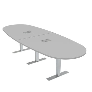 6 Person 8X4 Oval Conference Table with Metal Bases And Power Modules ...